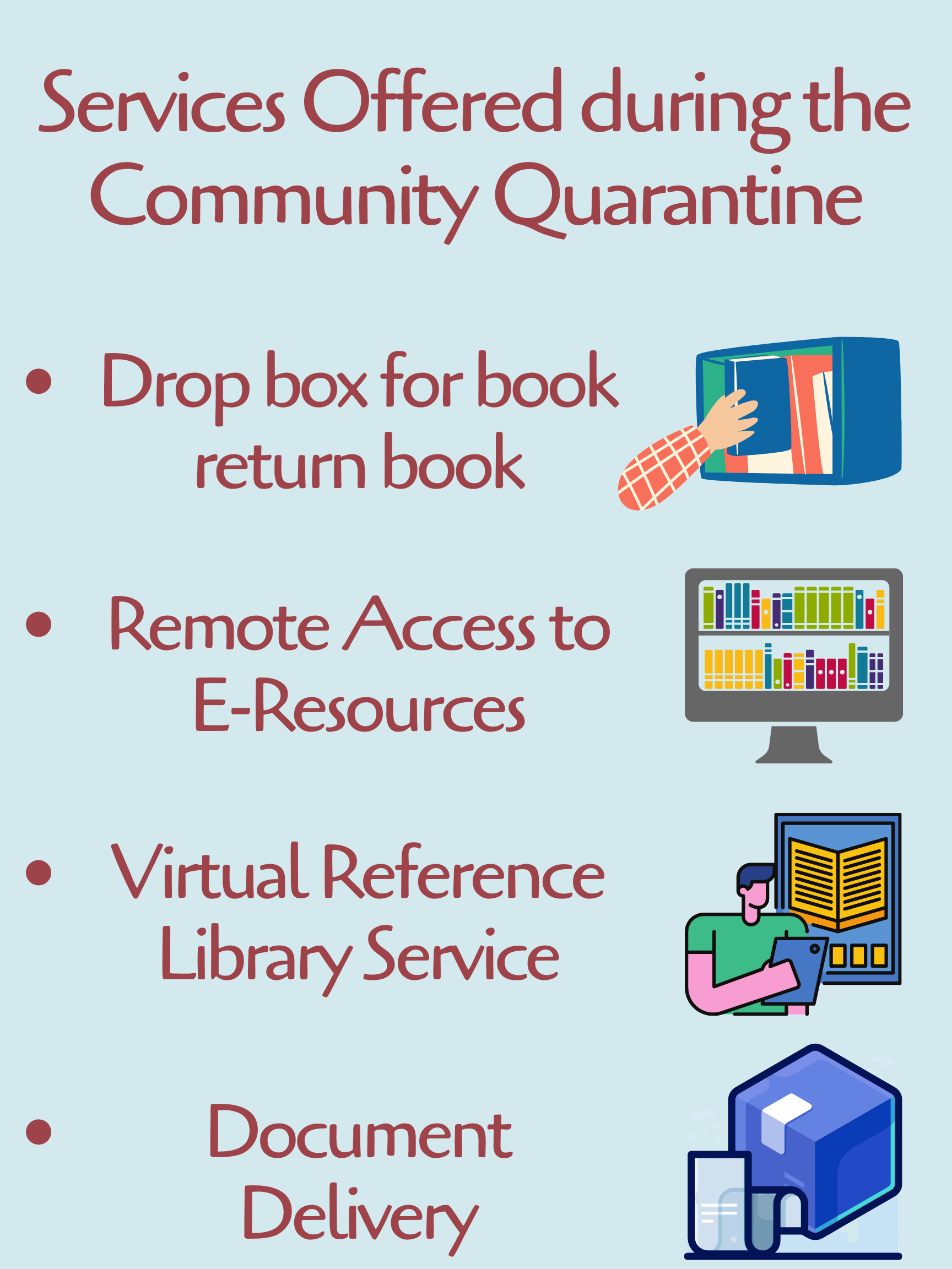 Services Offered During the Community Quarantine - Library