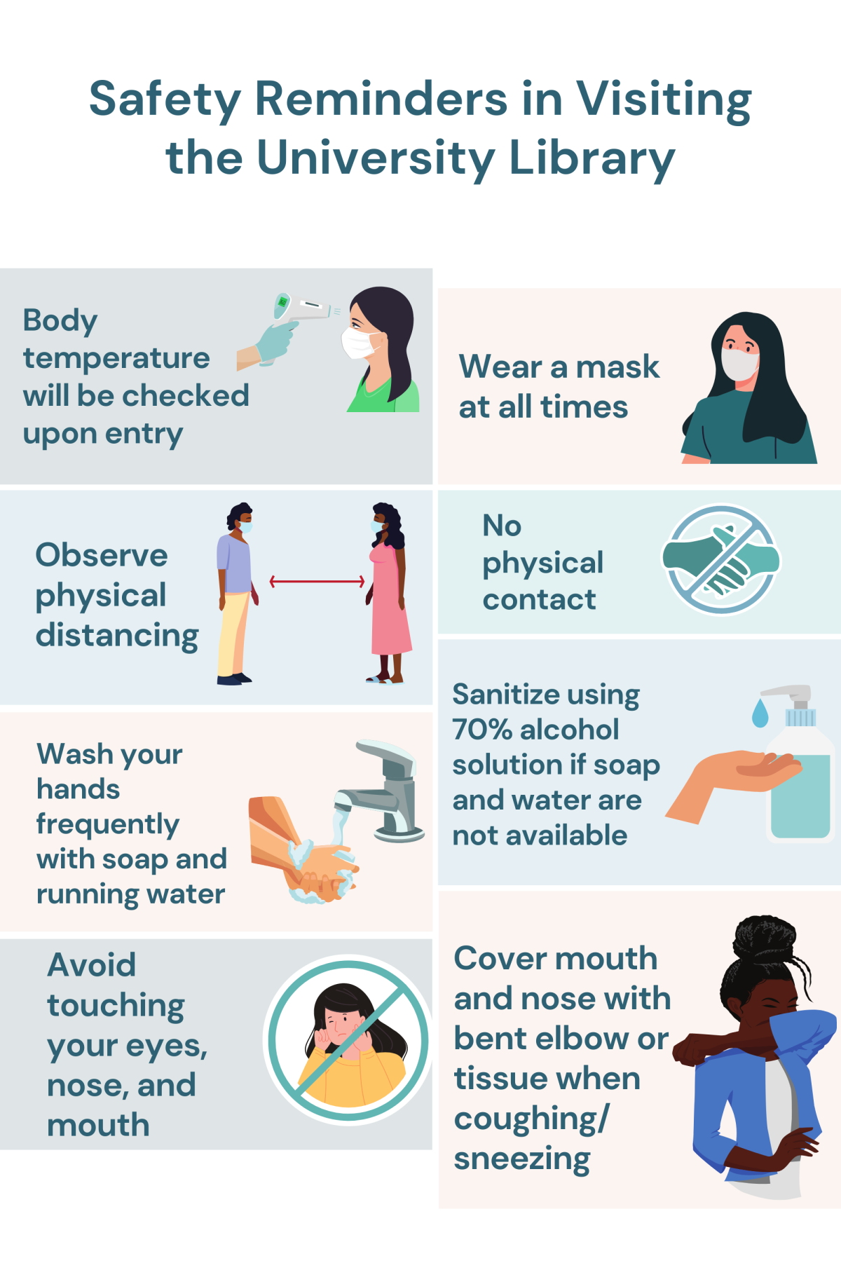 Safety Reminders in Visiting the University Library - Library